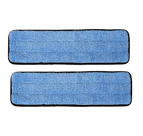 Real Clean 18 inch Microfiber Wet/Dust Mop Refill Pads for Flat Microfiber Mop Frames (Pack of 2)