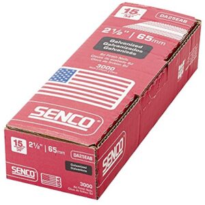 Senco DA25EAB Angled Finish Nail, 15ga, 2-1/2 In, PK3000