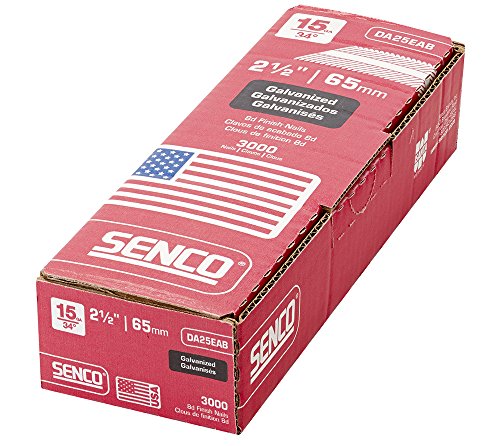 Senco DA25EAB Angled Finish Nail, 15ga, 2-1/2 In, PK3000