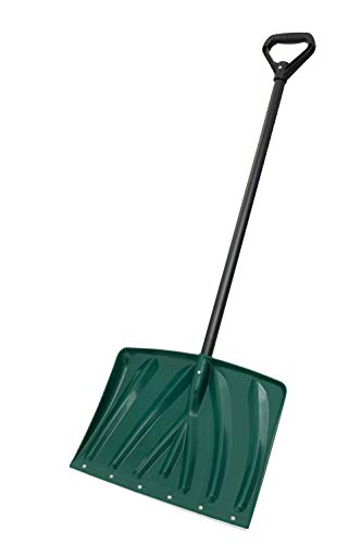 Suncast 18" Ergonomic Snow Shovel Pusher with Wear Strip, Green