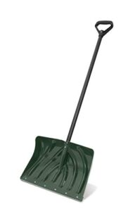 suncast sc1350 snow shovel/pusher combo with ergonomic shaped handle and wear strip, green