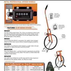 Keson MP401 Metal Frame Measuring Wheel with Spoked Wheel (Graduations: ft.), 15-1/2-Inch Diameter