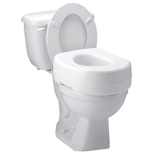 carex toilet seat riser - adds 5 inch of height to toilet - raised toilet seat with 300 pound weight capacity - slip-resistant (white)