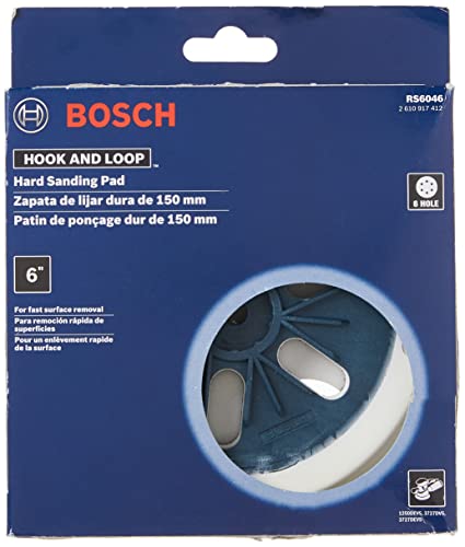 BOSCH RS6046 6 In. Hard Hook-&-Loop Sander Backing Pad for Flat Sanding without Gouging and Fast Removal