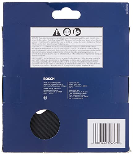 BOSCH RS6046 6 In. Hard Hook-&-Loop Sander Backing Pad for Flat Sanding without Gouging and Fast Removal