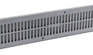 NDS, Gray 241-1 Spee-D Channel Drain Grate, 4-1/8 in. wide X 2 ft. long