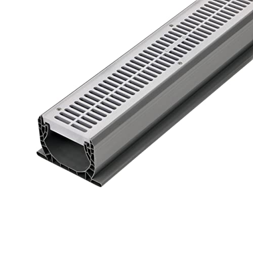 NDS, Gray 241-1 Spee-D Channel Drain Grate, 4-1/8 in. wide X 2 ft. long