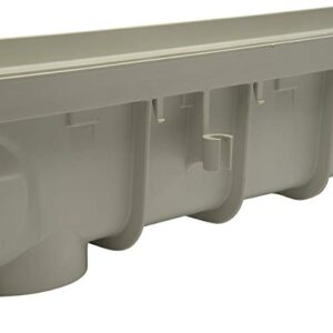 NDS 5 in. Pro Series Drain Kit, 5-1/2 in. X 39-3/8 in. Deep Profile Channel, End Caps/Outlet, Gray Plastic Grates