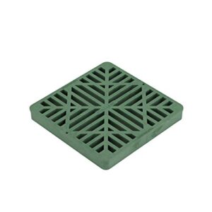 nds square catch basin drain grate, 9 in., green plastic