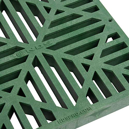 NDS Square Catch Basin Drain Grate, 9 in., Green Plastic