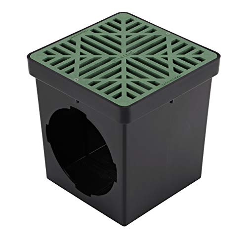 NDS Square Catch Basin Drain Grate, 9 in., Green Plastic