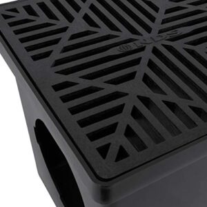 NDS 1211G Catch Basin Drain Grate, 12 in, Black Plastic