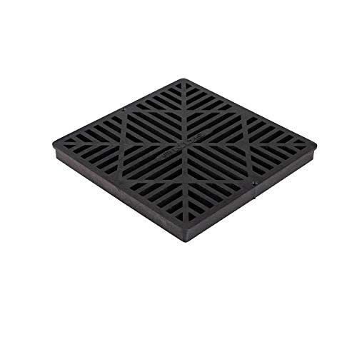 NDS 1211G Catch Basin Drain Grate, 12 in, Black Plastic