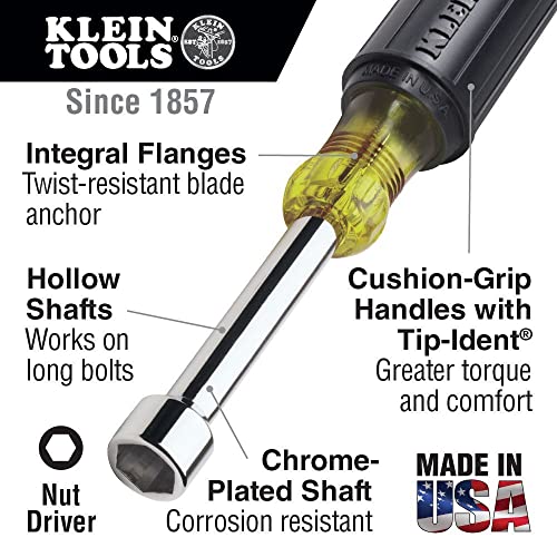 Klein Tools 630-1/2 1/2-Inch Nut Driver, 3-Inch Shaft, Cushion-Grip