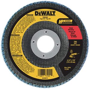 dewalt flap disc, zirconia, 4-1/2-inch x 7/8-inch, 80-grit (dw8309)