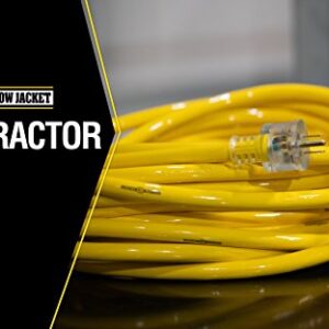 Yellow Jacket 2805 10/3 Heavy-Duty 15-Amp SJTW Contractor Extension Cord with Lighted End; 50-Feet