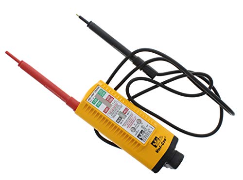 IDEAL INDUSTRIES INC. 61-076 Vol-Con Solenoid Voltage Tester with Vibration Mode, AC/DC Voltage Level Testing, CATIII for 600v, Yellow