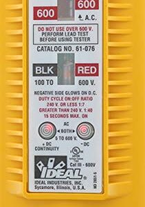 IDEAL INDUSTRIES INC. 61-076 Vol-Con Solenoid Voltage Tester with Vibration Mode, AC/DC Voltage Level Testing, CATIII for 600v, Yellow