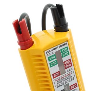 IDEAL INDUSTRIES INC. 61-076 Vol-Con Solenoid Voltage Tester with Vibration Mode, AC/DC Voltage Level Testing, CATIII for 600v, Yellow