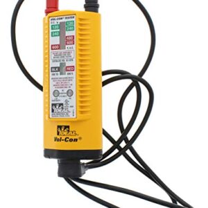 IDEAL INDUSTRIES INC. 61-076 Vol-Con Solenoid Voltage Tester with Vibration Mode, AC/DC Voltage Level Testing, CATIII for 600v, Yellow