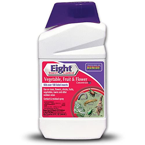 Bonide Eight Insect Control Vegetable, Fruit & Flower, 32 oz Concentrate Long Lasting Insecticide for Beetles and More