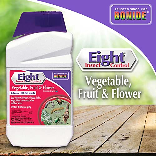 Bonide Eight Insect Control Vegetable, Fruit & Flower, 32 oz Concentrate Long Lasting Insecticide for Beetles and More