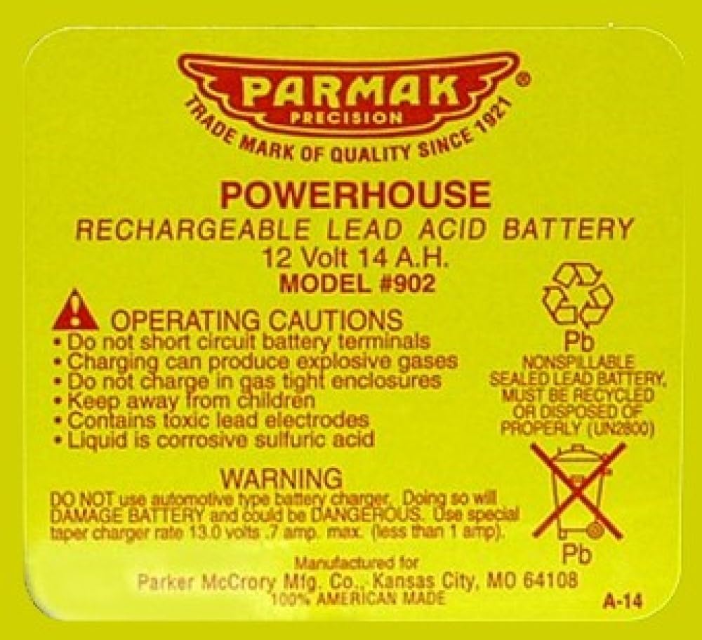 Parmak 902 12-Volt Gel Cell Battery for Solar Powered Electric Fences,Black