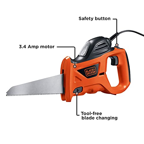 BLACK+DECKER Electric Hand Saw with Storage Bag, 3.4-Amp (PHS550B)