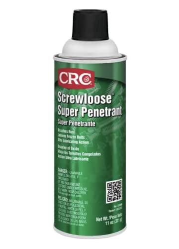 CRC Screwloose Super Penetrant 03060 – 11 WT OZ, Plastic Safe Aerosol for Corroded Fasteners, Seized Mechanical Components