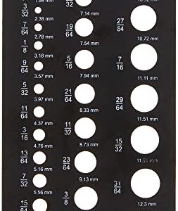 IRWIN Drill Bit Gauge, 1/16-to-1/2-Inch, 29-Hole (12092)