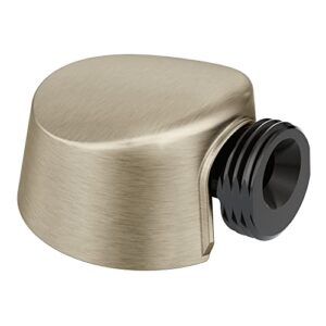 moen round brushed nickel drop ell, handheld shower hose wall connector with standard 1/2-inch ips, a725bn