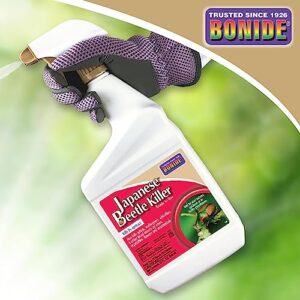 Bonide Japanese Beetle Killer Ready-to-Use Spray, 32 oz Indoor Outdoor Insecticide for Residential Use, Kills by Contact