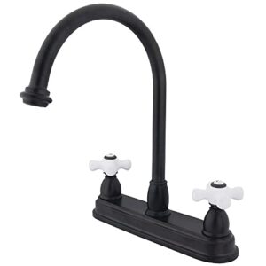 kingston brass kb3745px restoration 8-inch centerset kitchen faucet without sprayer, oil rubbed bronze