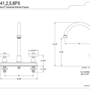 Kingston Brass KB3745PX Restoration 8-inch Centerset Kitchen Faucet without Sprayer, Oil Rubbed Bronze