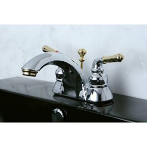 Kingston Brass KB2624 Naples 4-Inch Centerset Lavatory Faucet, Polished Chrome and Polished Brass