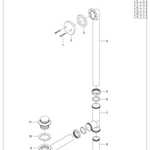 Kingston Brass DTT2188 Tip-Toe Bath Tub Drain and Overflow, Brushed Nickel 26.81 x 12 x 3.19