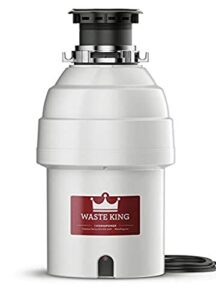 waste king 1 hp garbage disposal with power cord, food waste disposer for kitchen sink, l-8000