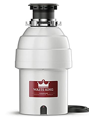 Waste King 1 HP Garbage Disposal with Power Cord, Food Waste Disposer for Kitchen Sink, L-8000