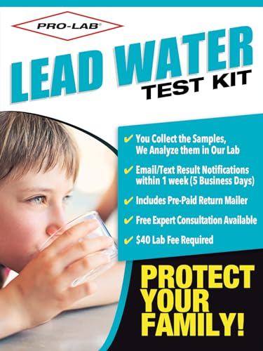 PRO-LAB Lead in Drinking Water Test Kit - Same kit used by Home Inspectors. You collect the sample, we analyze it. Results emailed within 1 week. $40 lab fee required for EPA Certified Lab analysis.