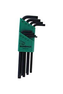 bondhus 31834 long length star-tipped l-wrenches, 8 piece set, sizes t9-t40