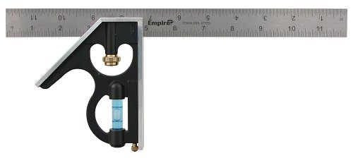 Empire Level E250 12-Inch Heavy Duty Professional Combination Square w/Etched Stainless Steel Blade and True BlueR Vial