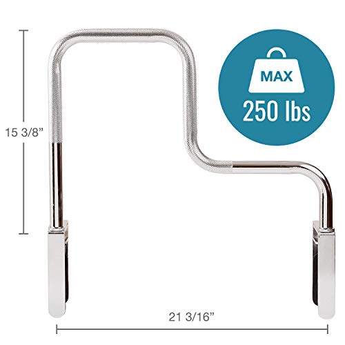 DMI Grab Bar Tub and Shower Handle, Bathtub Grab Bar, Safety Rail, For Safety and Stability, Rust Resistant, Chrome