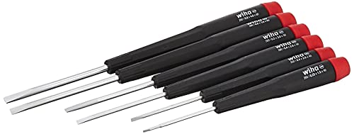 Wiha 26090 Precision Slotted Screwdriver with Precision Handle, 6 Piece Set, multi, one size