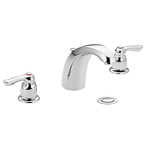 Moen Chateau Chrome Two-Handle Low Arc Bathroom Faucet, Valve Included, 4945, 0.5