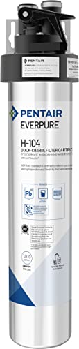 Pentair Everpure H-104 Drinking Water System, EV926271, Includes Filter Head, Filter Cartridge, All Hardware and Connectors, 1,000 Gallon Capacity, 0.5 Micron