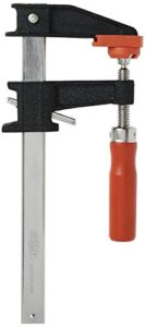 bessey clutch style bar clamps - 6 in 600 lb - gscc2.506 - woodworking clamps with ergonomic handle, non-marring pads, durable cast-iron jaws & serrated rail for carpentry & cabinetry