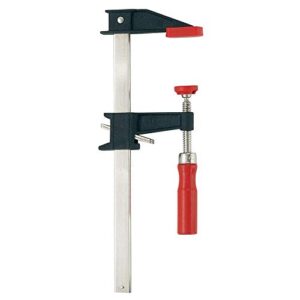 bessey clutch style bar clamps - 12 in 1200 lb - gscc5.012- woodworking clamps with ergonomic handle, non-marring pads, durable cast-iron jaws & serrated rail for carpentry & cabinetry