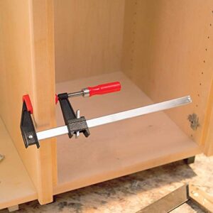 Bessey Clutch Style Bar Clamps - 12 In 1200 lb - GSCC5.012- Woodworking Clamps with Ergonomic Handle, Non-Marring Pads, Durable Cast-Iron Jaws & Serrated Rail for Carpentry & Cabinetry