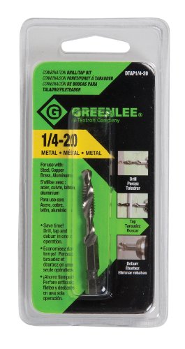 Greenlee DTAP1/4-20 Combination Drill, Tap, and Deburr Bit with Quick Change Hex, 1/4-20 NC