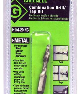 Greenlee DTAP1/4-20 Combination Drill, Tap, and Deburr Bit with Quick Change Hex, 1/4-20 NC